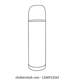 Vector On White Background Outline Thermos Stock Vector (Royalty Free ...