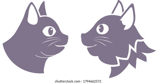 Vector One Color Illustration Logo Two Stock Vector (Royalty Free ...
