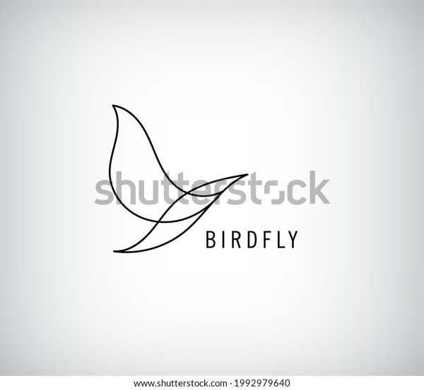 Vector One Line Bird Logo Flying Stock Vector (Royalty Free) 1992979640 ...