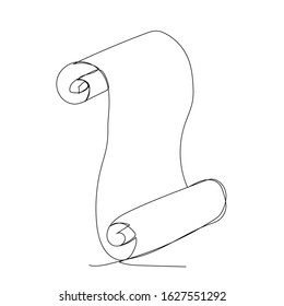 Vector One Line Drawing Writing Scroll Stock Vector (Royalty Free ...