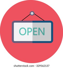 Vector Open Door Sign Red Label Stock Vector (Royalty Free) 260832455
