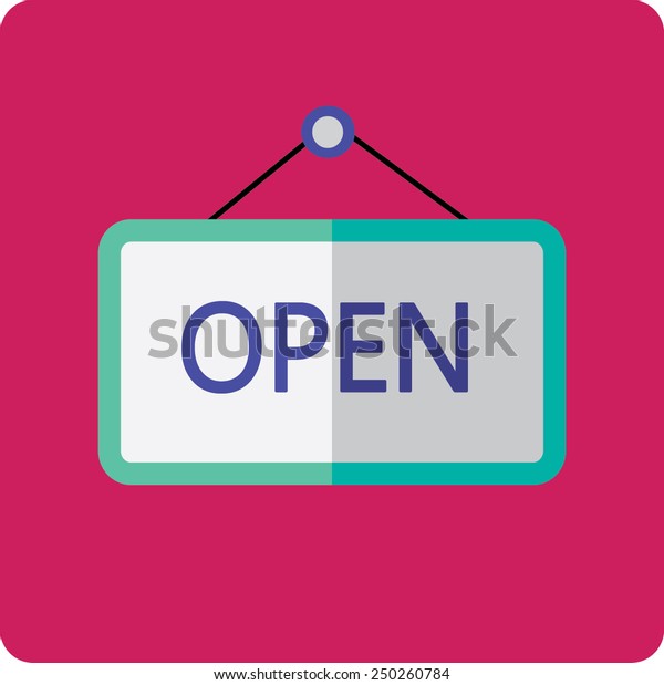 Vector Open Door Sign Red Label Stock Vector (Royalty Free) 250260784 ...