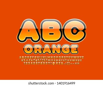 Vector Orange Alphabet Trendy Glossy Font Stock Vector (Royalty Free ...