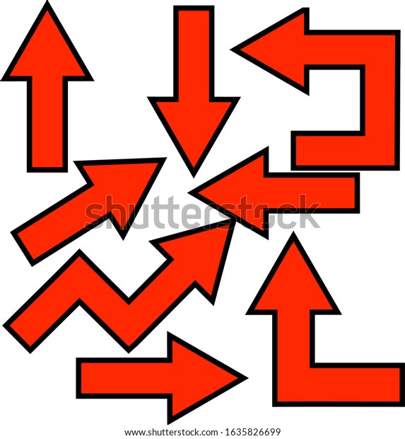 Vector Orange Arrow Sign Collection Stock Vector (Royalty Free ...