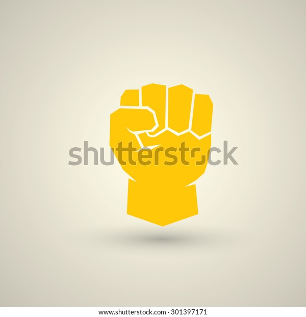 Vector Orange Fist Icon Revolution Fist Stock Vector (Royalty Free ...