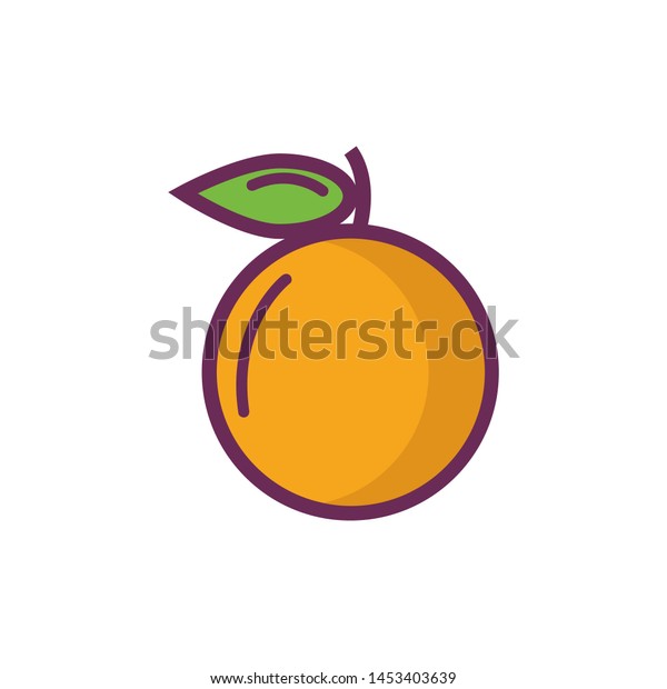 Vector Orange Icon Cartoon Colored Icon Stock Vector (Royalty Free ...