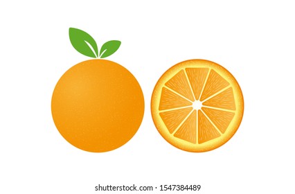 Vector Orange Slice Illustration Fresh Orange Stock Vector (Royalty ...