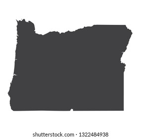 Vector Oregon Map Silhouette Isolated Vector Stock Vector (Royalty Free ...