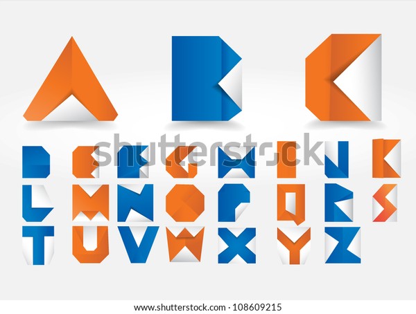 Vector Origami Alphabet Letters Stock Vector (Royalty Free) 108609215