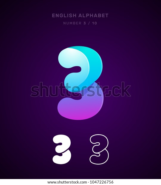 Vector Origami Alphabet Number 3 Three Stock Vector (Royalty Free ...