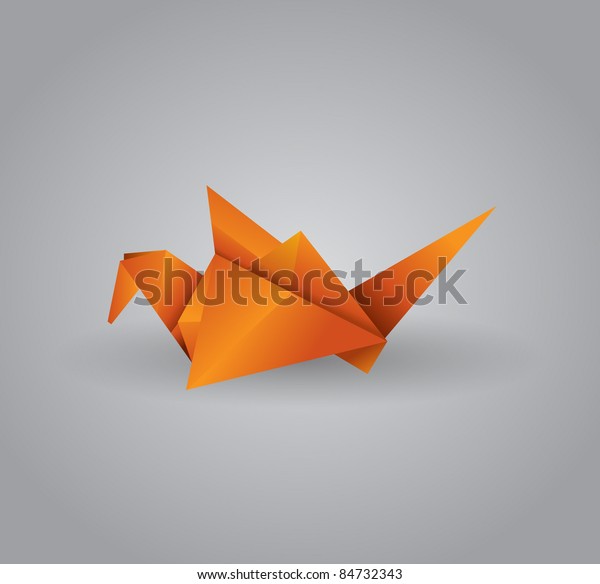 Vector Origami Crane Stock Vector (Royalty Free) 84732343 | Shutterstock