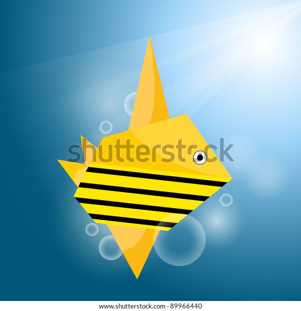 Vector Origami Stripe Fish Stock Vector (Royalty Free) 89966440 ...