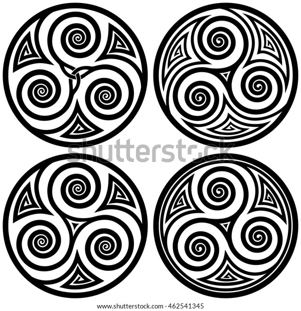 Vector Ornament Set Decorative Celtic Triskelion Stock Vector (Royalty ...