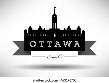 Vector Ottawa City Skyline Design: เวกเตอร์สต็อก (ปลอดค่าลิขสิทธิ์ ...