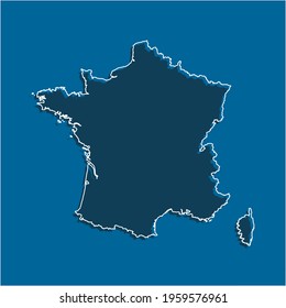 Vector Outline Border Map France Isolated Stock Vector (Royalty Free ...