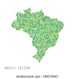 Vector Outline Brazil Pixel Art Style Stock Vector (Royalty Free) 198174947