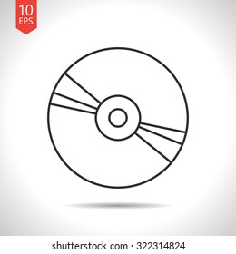 Vector Outline Classic Grey Compact Disc Stock Vector (Royalty Free ...
