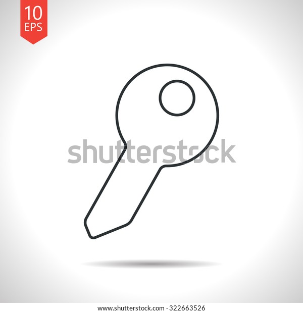 Vector Outline Classic Grey Key Icon Stock Vector (Royalty Free ...