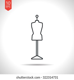 Vector Outline Classic Grey Tailor Model Stock Vector (Royalty Free ...