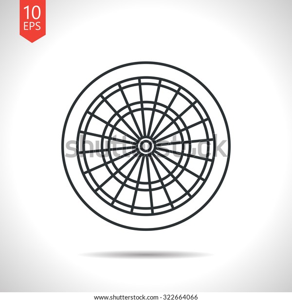 Vector Outline Classic Grey Target Icon Stock Vector (Royalty Free ...