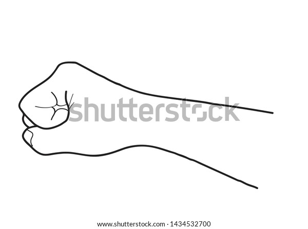Vector Outline Drawing Hand Punch Stock Vector (Royalty Free) 1434532700