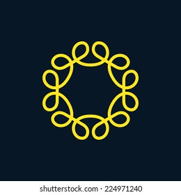 Vector Outline Frame Monogram Design Template Stock Vector (Royalty ...