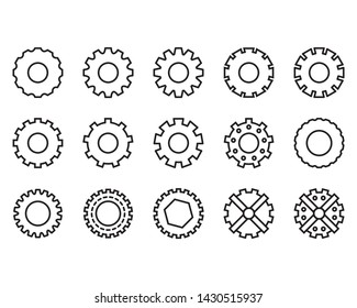 Vector Outline Gears Wheel Gear Icon Stock Vector (Royalty Free ...