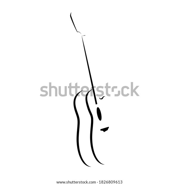 Vector Outline Guitar Stock Vector (Royalty Free) 1826809613 | Shutterstock