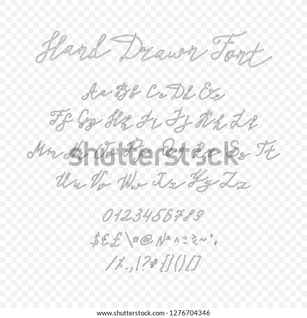 Vector Outline Handwritten Font Isolated On Stock Vector (Royalty Free ...