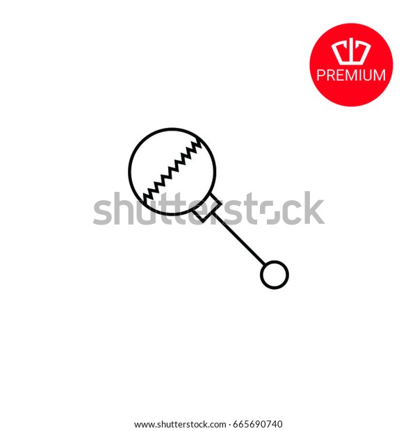 Vector Outline Icon Baby Rattle Baby Stock Vector (Royalty Free ...
