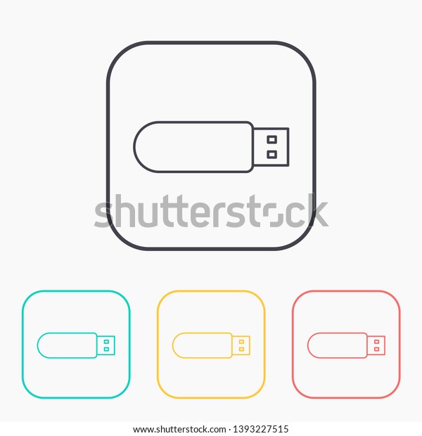 Vector Outline Icon Usb Stick Stock Vector (Royalty Free) 1393227515 ...