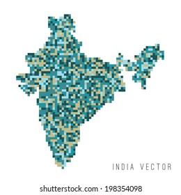Vector Outline India Pixel Art Style Stock Vector (Royalty Free ...