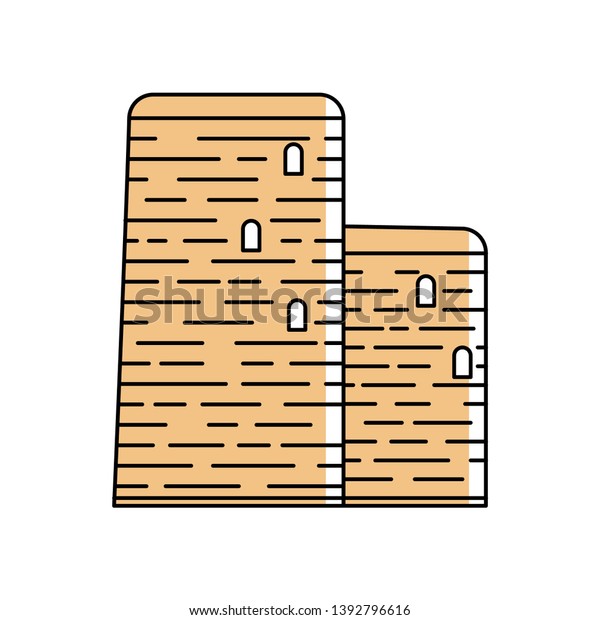 Vector Outline Maiden Tower Icon Qiz Stock Vector (Royalty Free ...