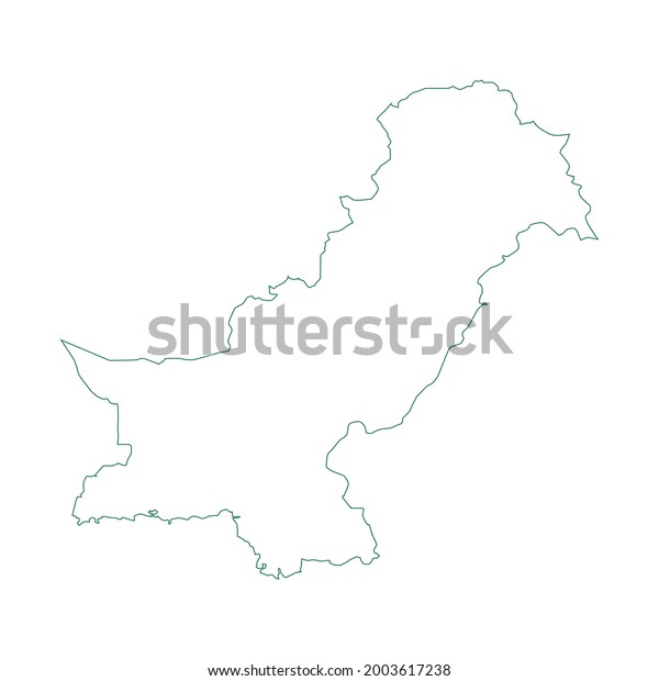 Vector Outline Map Pakistan Isolated On Stock Vector (Royalty Free ...