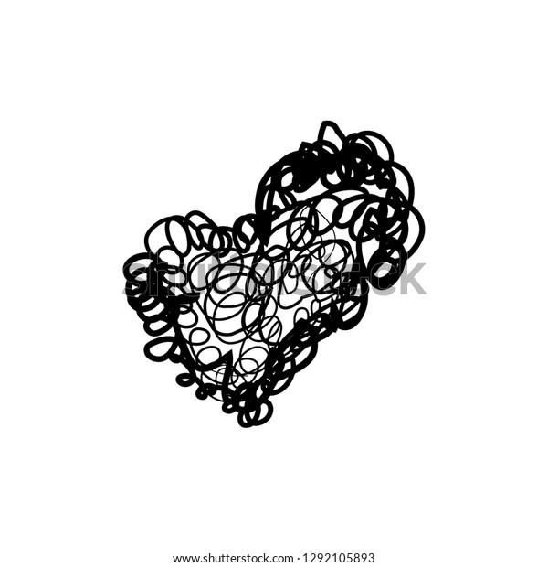 Vector Outline Messy Heart Icon Stock Vector (Royalty Free) 1292105893 ...