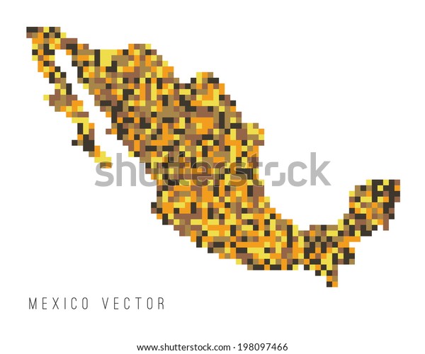 Vector Outline Mexico Pixel Art Style Stock Vector (Royalty Free ...