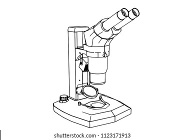 Vector Outline Microscope Stock Vector (Royalty Free) 1123171913 ...