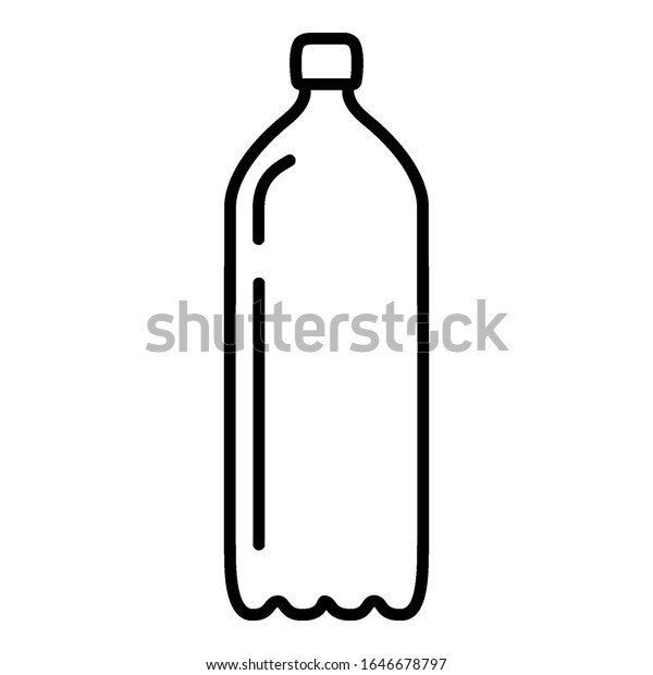 Vector Outline Plastic Bottle Icon Water Stock Vector (Royalty Free ...