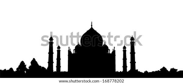 Vector Outline Taj Mahal India Stock Vector (Royalty Free) 168778202