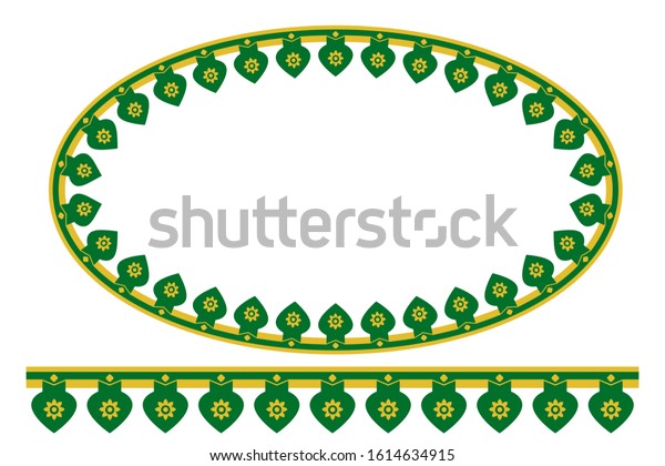 Vector Oval Decoration Traditional House Old Stock Vector (Royalty Free ...