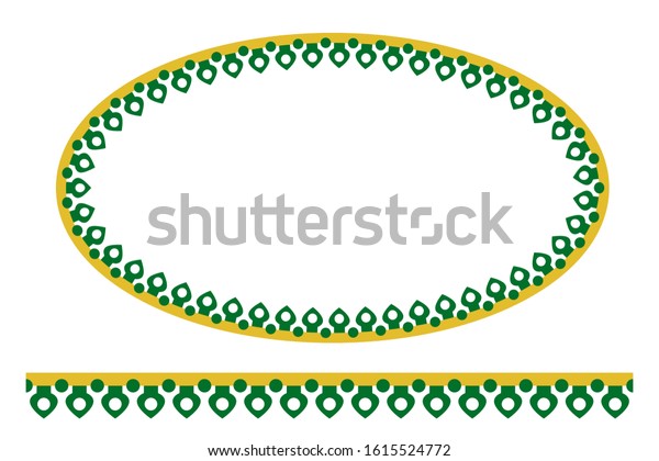 Vector Oval Decoration Traditional House Old Stock Vector (Royalty Free ...