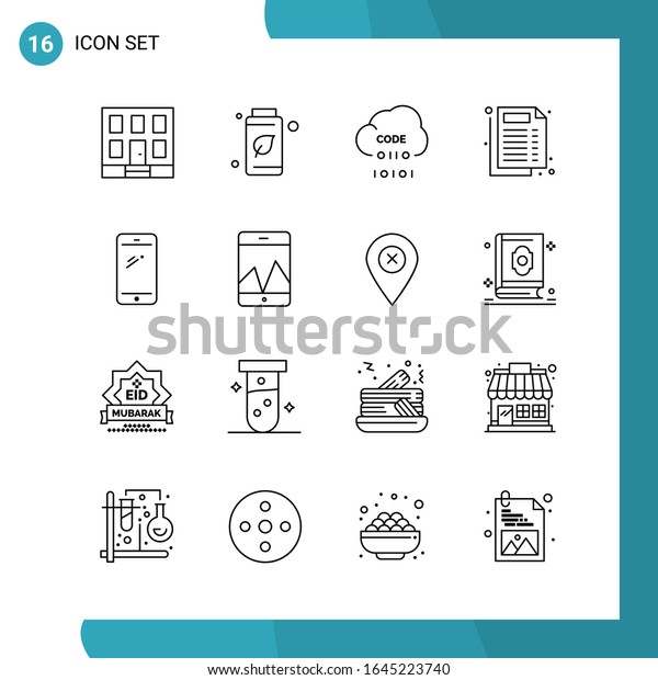 Vector Pack 16 Outline Symbols Line Stock Vector (Royalty Free ...