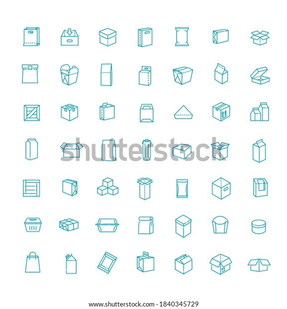 Vector Package Types Icon Set Thin Stock Vector (Royalty Free ...