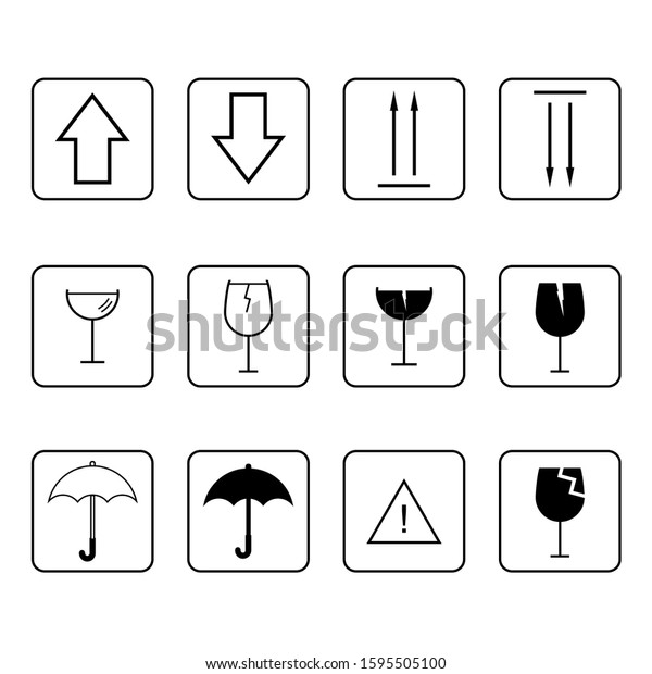 Vector Packaging Symbols On Vector Cardboard Stock Vector (Royalty Free ...