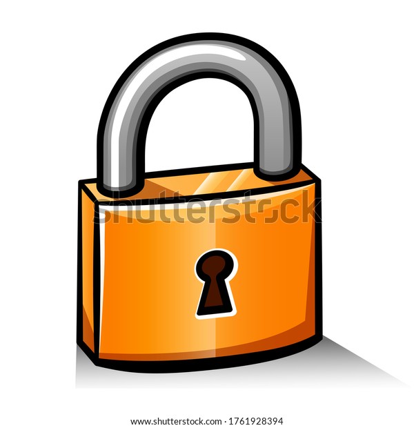 Vector Padlock Cartoon Icon Isolated Stock Vector (Royalty Free ...