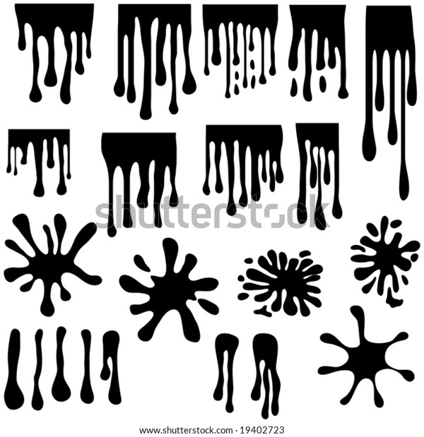 Vector Paint Dripping Silhouette Stock Vector (Royalty Free) 19402723