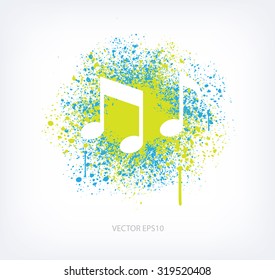 Vector Paint Splatter Design Musical Notes Stock Vector (Royalty Free ...