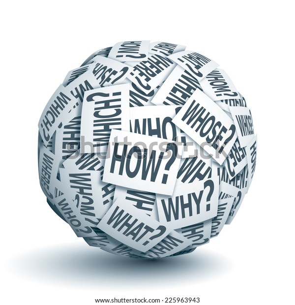 Vector Paper Ball Question Words Eps10 Stock Vector (Royalty Free ...