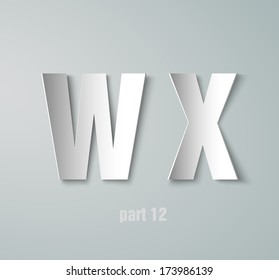 Vector Paper Graphic Alphabet W X Stock Vector (Royalty Free) 173986139