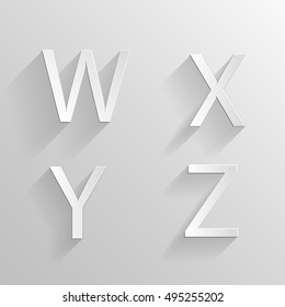 Vector Paper Graphic Concave Alphabet Lettersuppercase Stock Vector ...